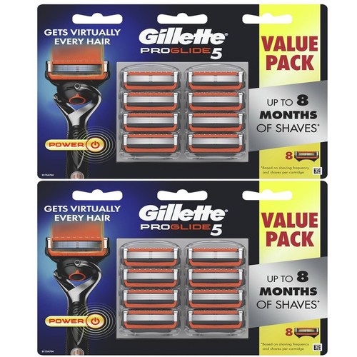 Gillette Fusion PROGLIDE 5 POWER Razor Blades Refill Cartridges - 16 ...
