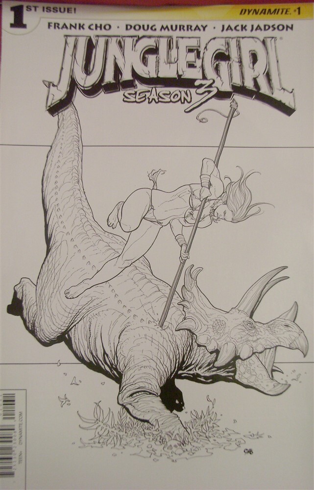 JUNGLE GIRL 1 C SEASON 3 DYNAMITE B&W SKETCH VARIANT COMIC FRANK CHO ...