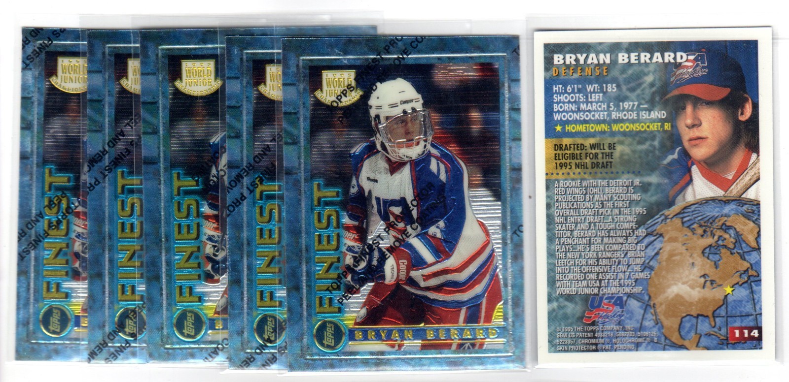 2X BRYAN BERARD 1994-95 Topps Finest #114 Rookie RC MINT Lot 2 for .99 ...