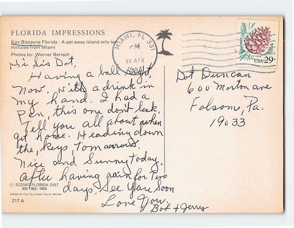 Postcard Key Biscayne Florida USA | eBay