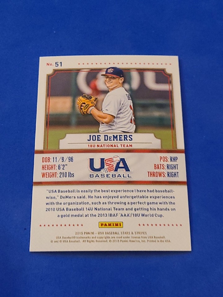 2015 Joe DeMers Panini USA Baseball Stars & Stripes #51 | eBay