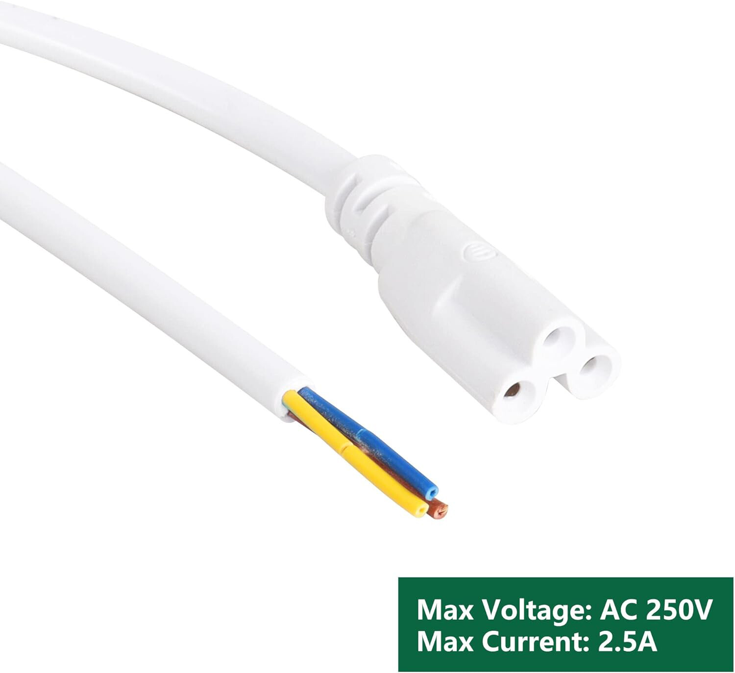 50cm T5 T8 Long Flexible Extension Connector cable Wire Fitting LED ...