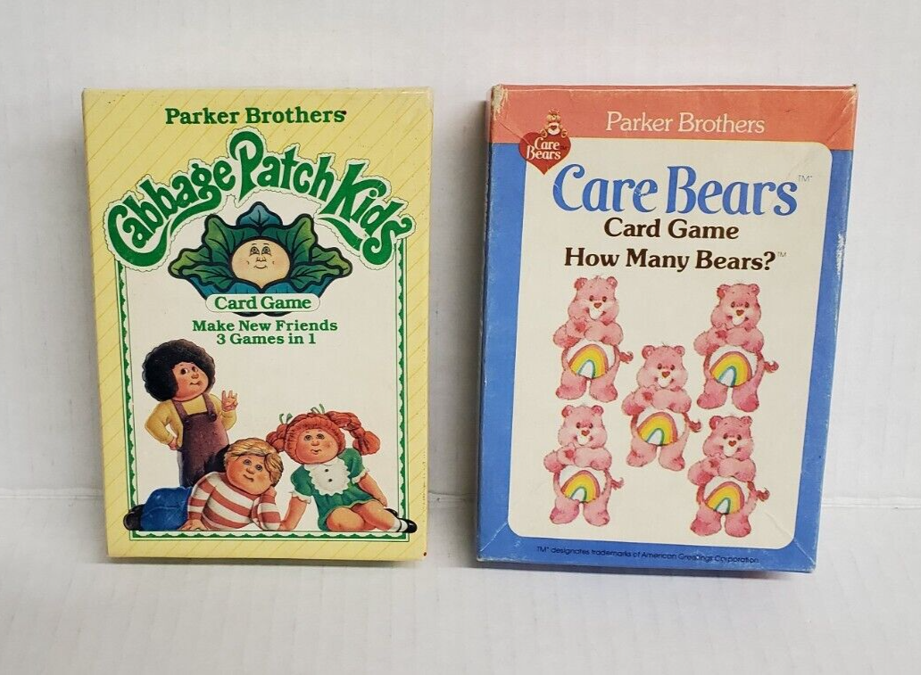 Vintage Cabbage Patch & Care Bears Card Games, Parker Brothers ...