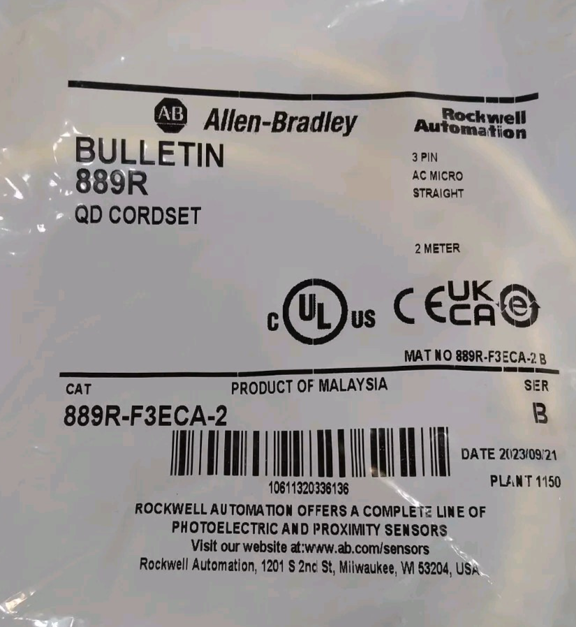 Allen Bradley 889R-F3ECA-2/B QD Cordset Loc5D9 | eBay