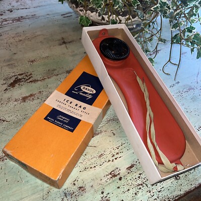 Vintage Ice Bag Davol Rubber Co with original box Curved Throat Style ...
