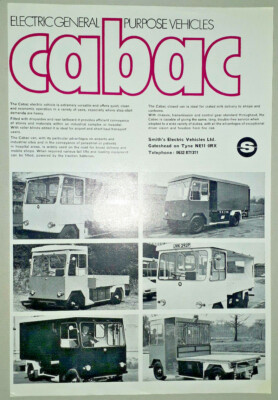 Cabac Electric General Purpose Vehicles Brochure / Leaflet 1978 - 65 75 ...