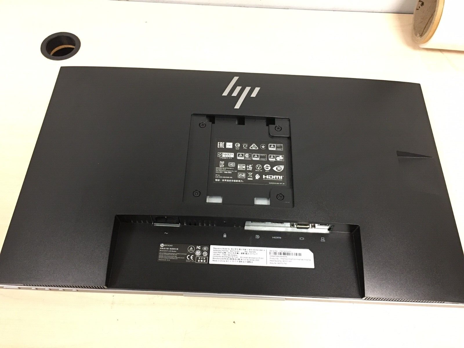 HP E243 23.8-inch LCD Monitor HSTND-9581-A {W/STAND & CABLES} Tested | eBay