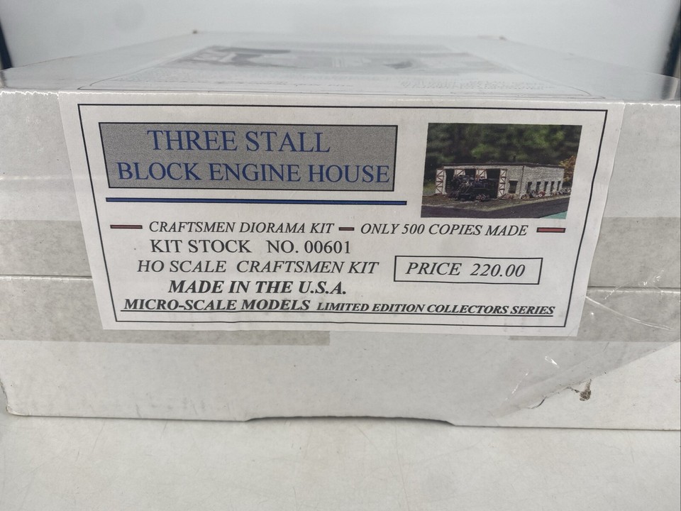 HO SCALE 1:87 MICRO-SCALE 3 STALL BLOCK ENGINE HOUSE CRAFTSMAN KIT ...