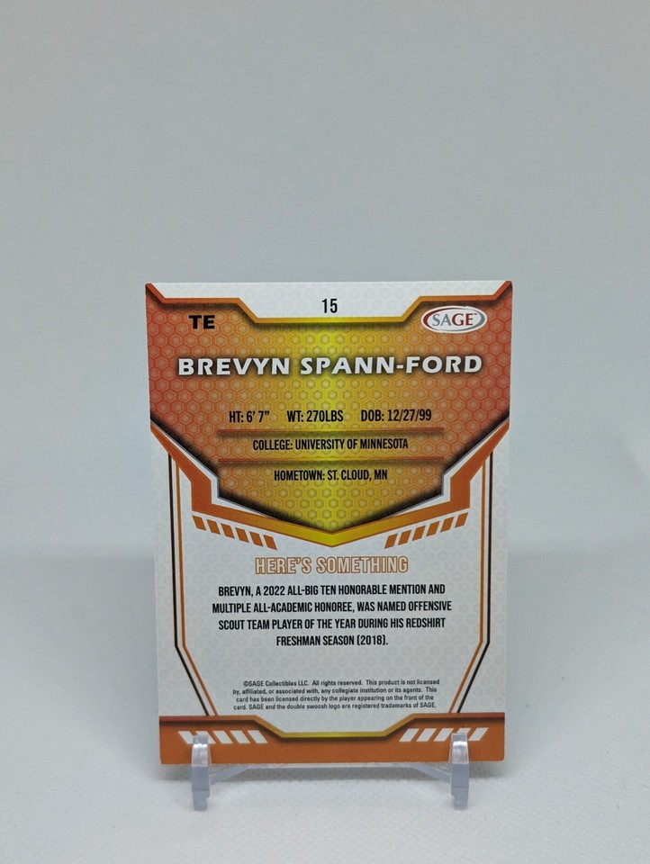 2024 SAGE🔥BREVYN SPANN-FORD🔥MINT?!🔥SILVER🔥MINNESOTA🔥ROOKIE RC | eBay
