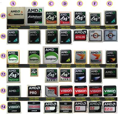 Laptop PC Sticker - Athlon Sempron Turion Phenom Vision E1 E2 ...