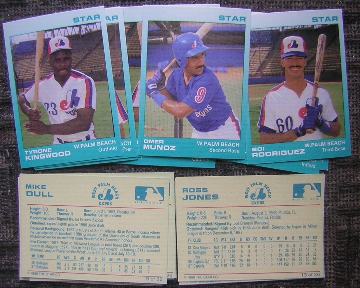1988 Star Co. West Palm Beach Expos Minor League Team Set - Jose Alou ...