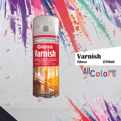 Clear Varnish Gloss Spray Exterior Interior Aerosol Waterproof For Wood ...
