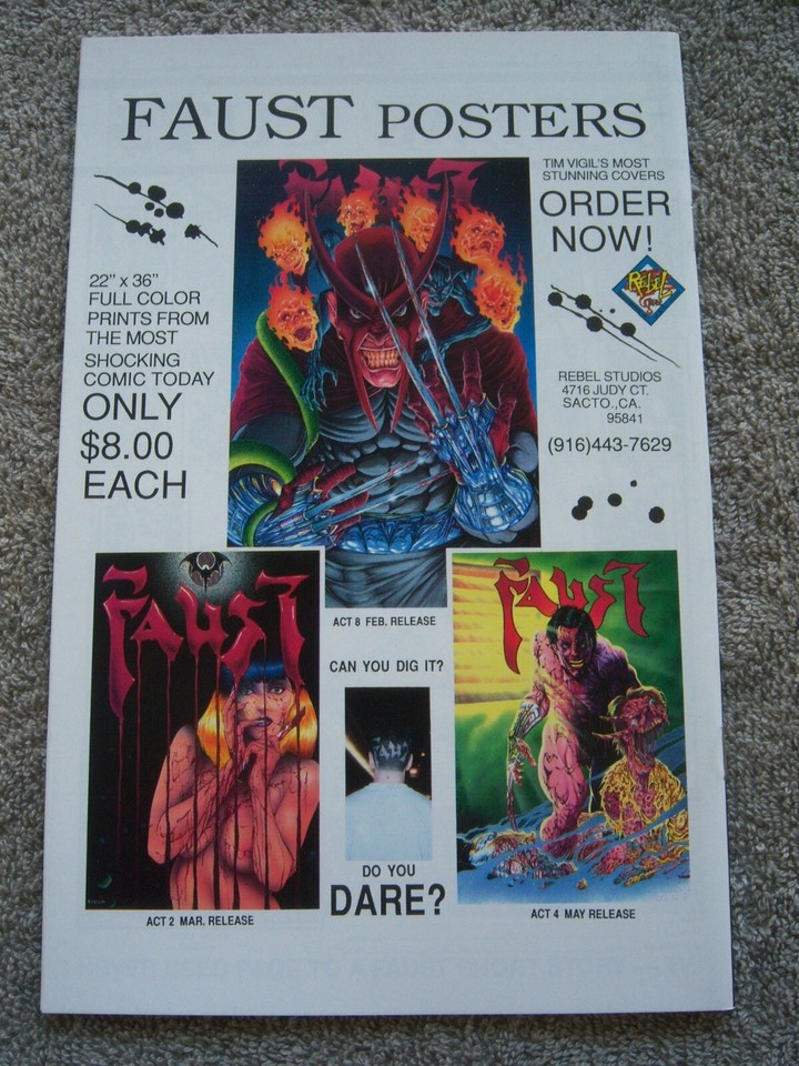 FAUST ACT 3 Love of the Damned Rebel Edition 1992 David Quinn Tim Vigil ...