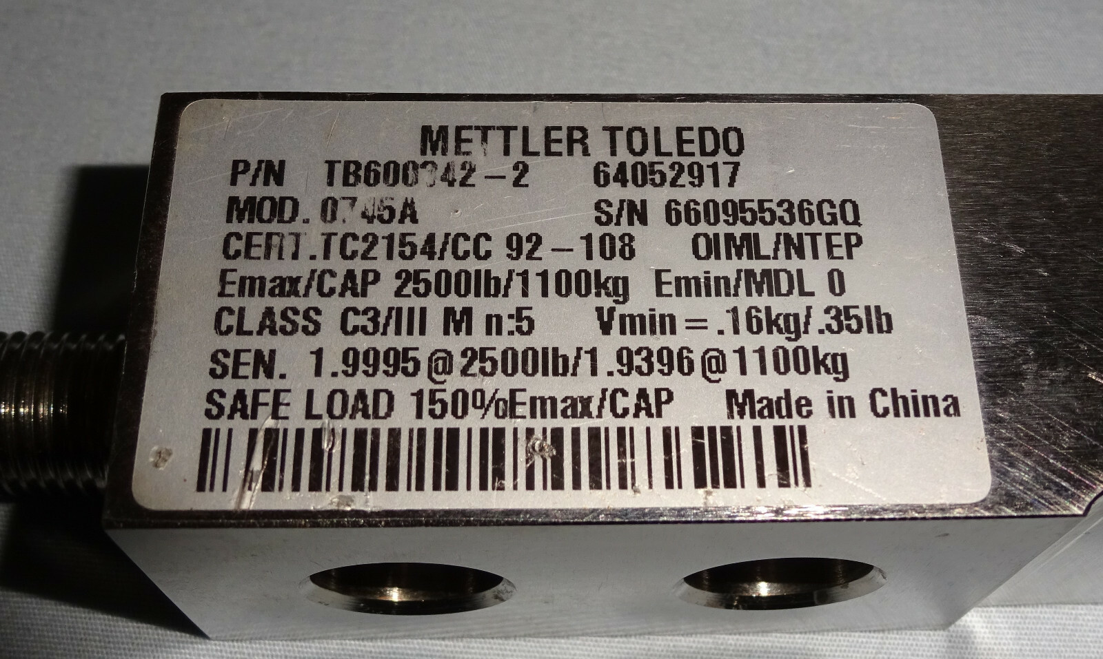 Mettler Toledo TB600342-2 Load Cell TB6003422 Model 0745A NEW | eBay
