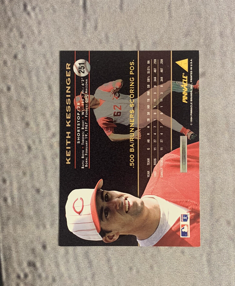 1994 Pinnacle #251 Keith Kessinger Cincinnati Reds Rookie RC | eBay