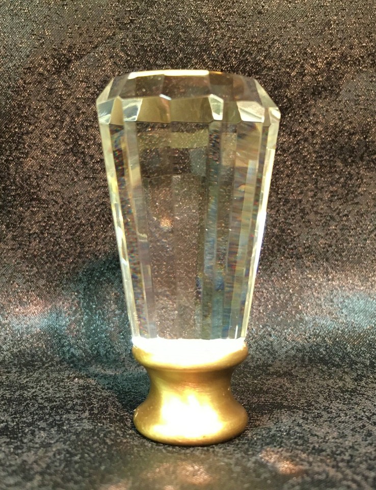 LAMP FINIAL-CLEAR OPTIC CRYSTAL LAMP FINIALS-CHROME/SATIN BRASS BASES ...
