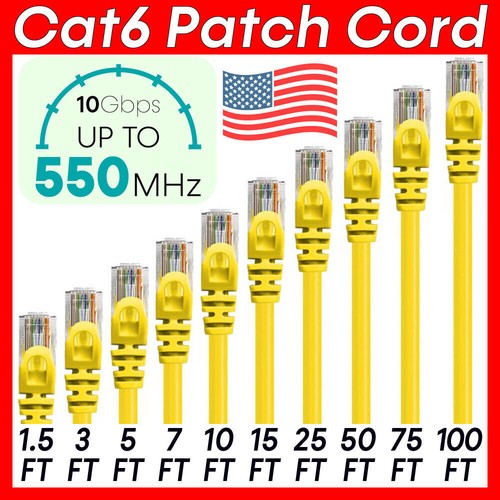 Yellow Cat6 Patch Cord Lan Ethernet Cat6 Cable Internet Router Network ...