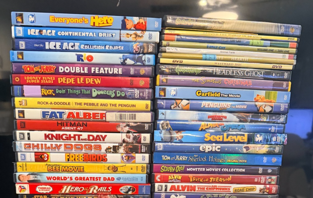 Lot of 75+ Used DVDs - Mixed subject, Tv Shows, Cartoons, Family ...