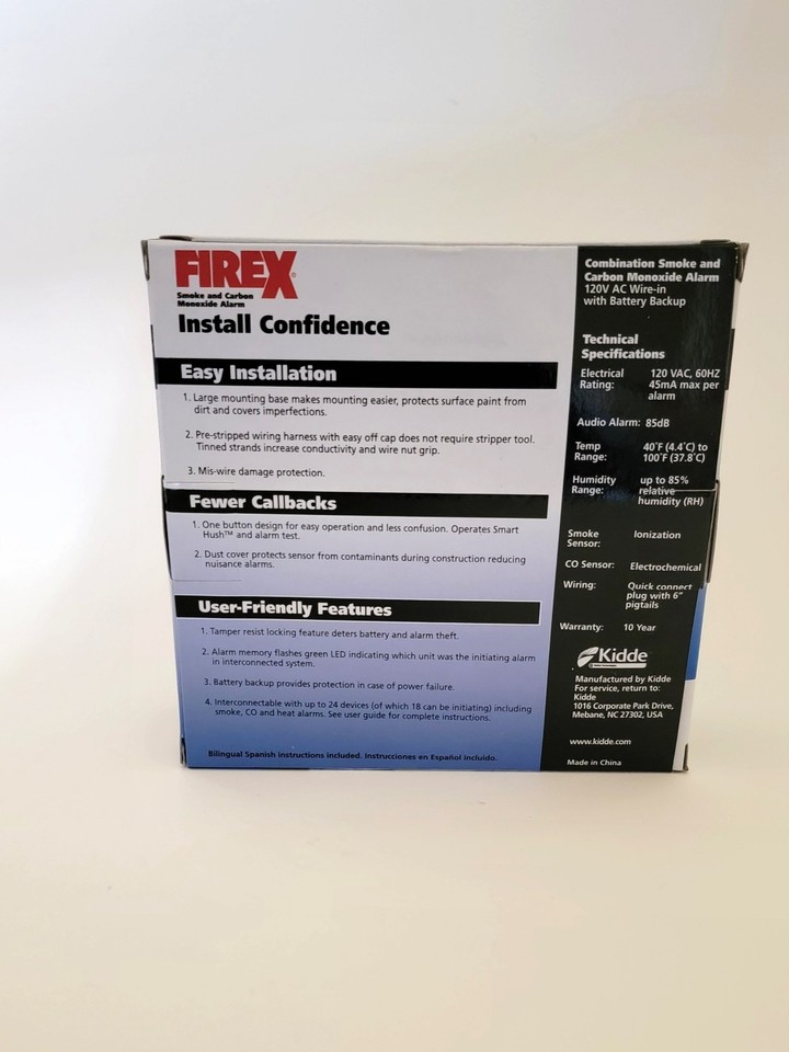 Kidde 21006377 Hardwired Combination Carbon Monoxide & Smoke Alarm KN ...