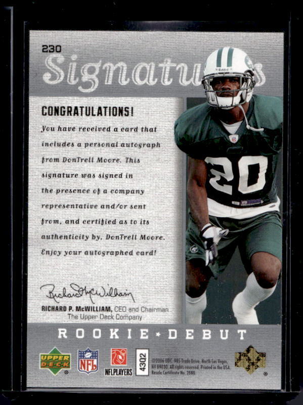 2006 Upper Deck Rookie Debut #230 DonTrell Moore | eBay