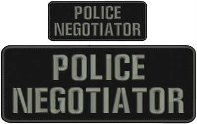 POLICE NEGOTIATOR embroidery patch 4X10 and 2.x5 hook grey | eBay