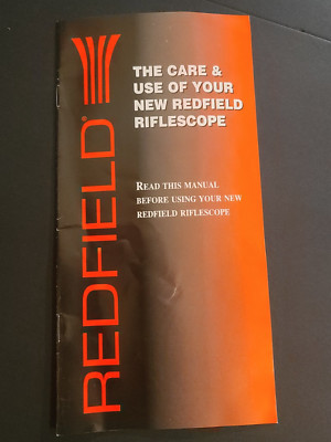 Vintage Redfield Rifle Scope Owners Manual Care & Use Instruction ...
