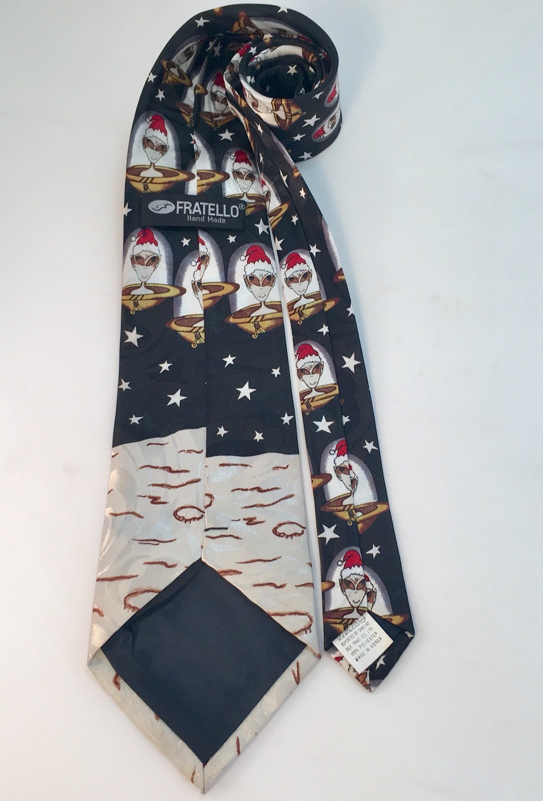 Fratello Hand Made Novelty Necktie Sci Fi Space Alien Santa Clause ...