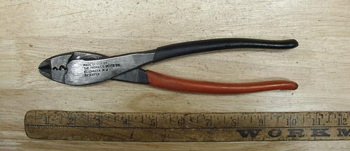 Vntg Thomas & Betts Sta-Kon Lug & Ty-Rap Crimping Pliers 9-9/16" VGC,L ...