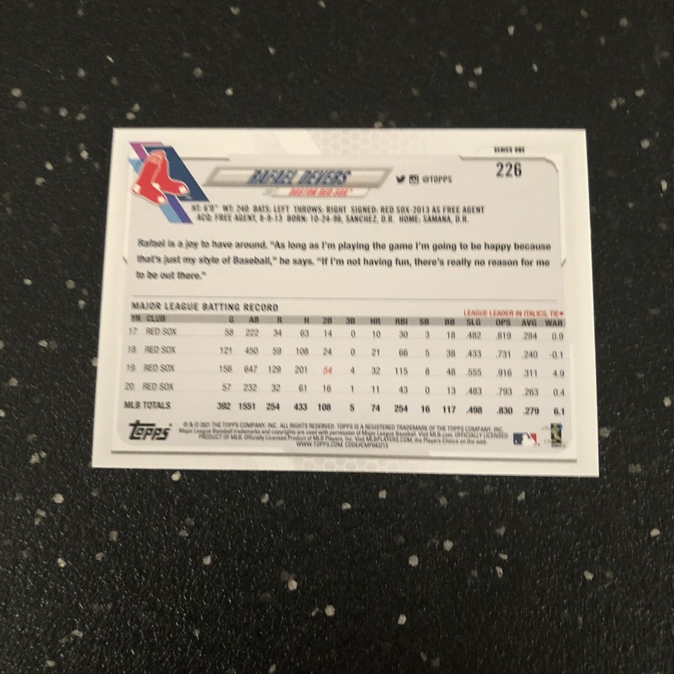 Rafael Devers 2021 Topps Series Baseball #226 MLB Boston Red Sox 3B | eBay