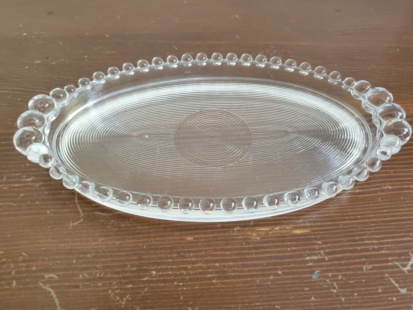 HTF Imperial Glass Candlewick 9" Oval Tray 400/159 w/concentric circles ...