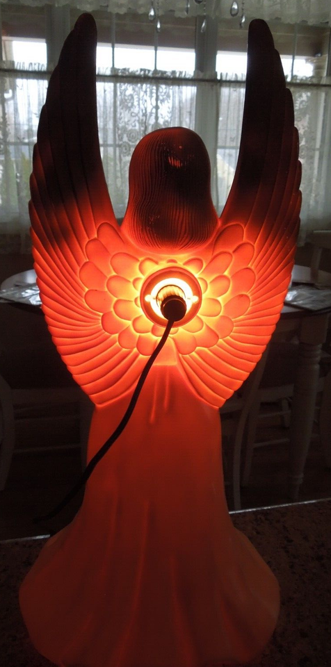 VINTAGE EMPIRE HARD PLASTIC BLOW MOLD LIGHT-UP ANGEL 18" TALL CHRISTMAS ...