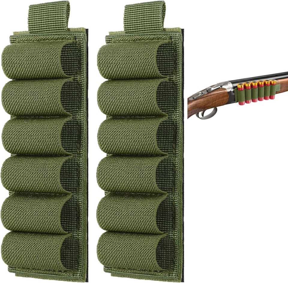 2 Pack 6 Rounds Shotgun Shell 12 Gauge Ammo Carrier Holder Gun Ammo ...