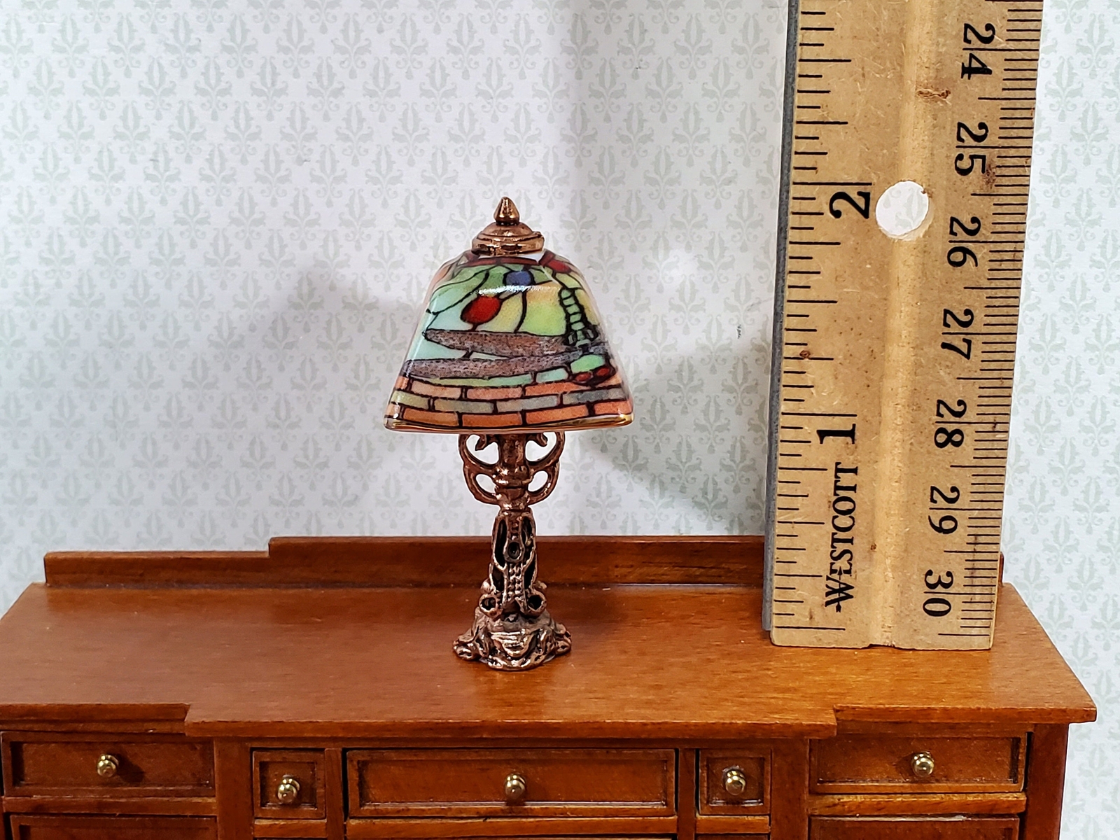 Dollhouse Lamp Non-Electric Dragonfly Design Reutter Porcelain 1:12 ...