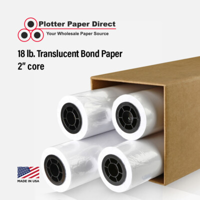 4 rolls 36" x 150' 18lb Translucent Bond Paper for Wide Format Inkjet ...