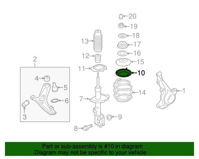 Genuine OEM Coil Spring Insulator for Hyundai 546232K000 for sale ...