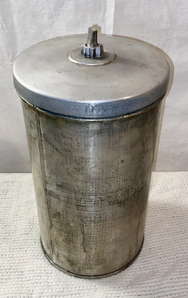 VINTAGE HAND CRANK ICE CREAM MAKER CANISTER , LID & PADDLE - 12"H x 7 ...
