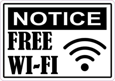 5 x 3.5 Notice Free Wi-Fi Sticker Vinyl Decal Sign Decal Business ...