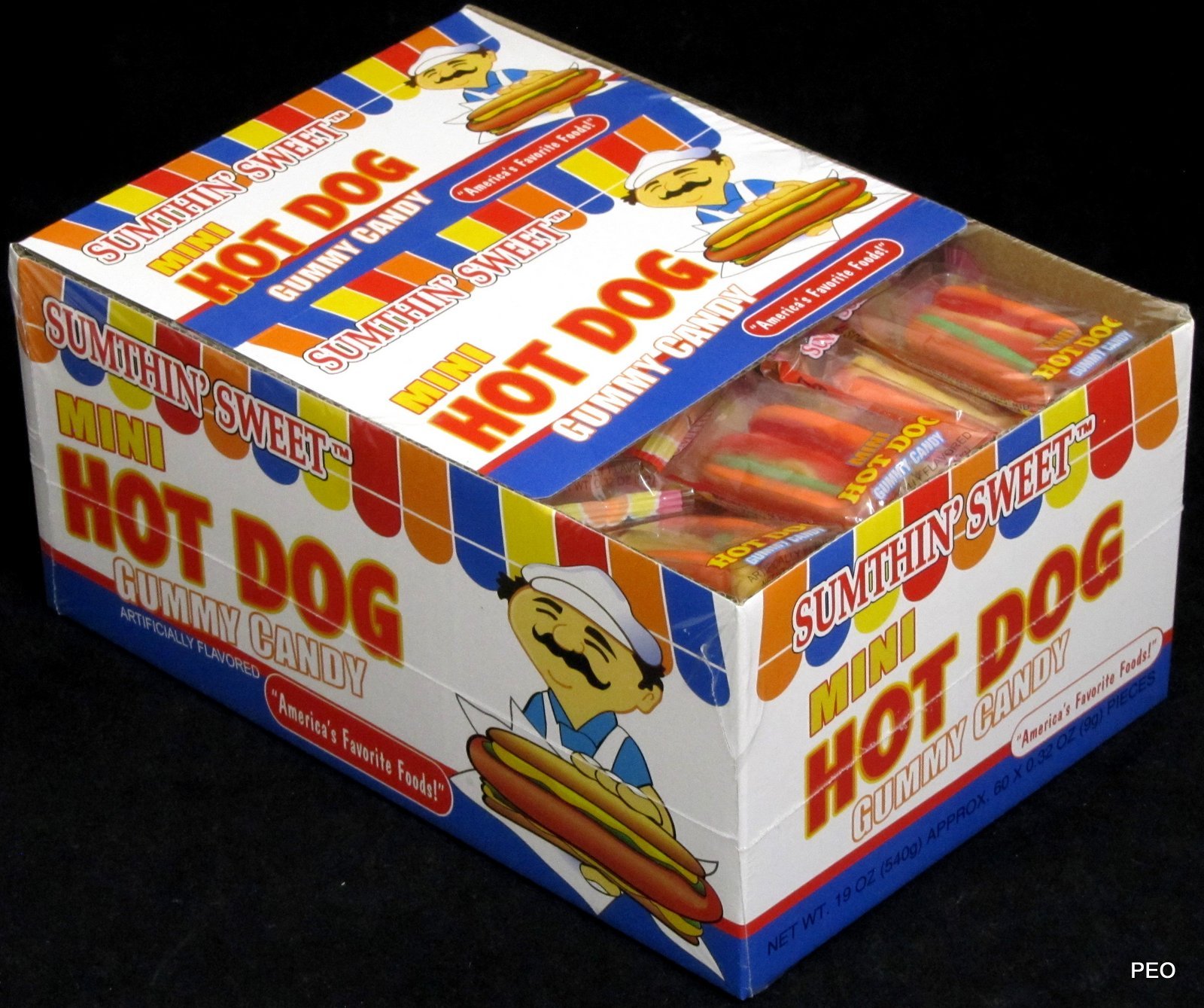 Mini Gummy Hot Dogs Candy Fruit Flavored Novelty Candies Bulk 60 Count ...