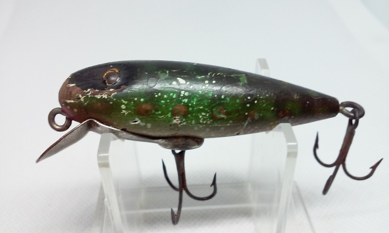 Vtg PAW PAW River Go Getter PIKE MINNOW Green 2 1/2" WOOD CRANKBAIT ...