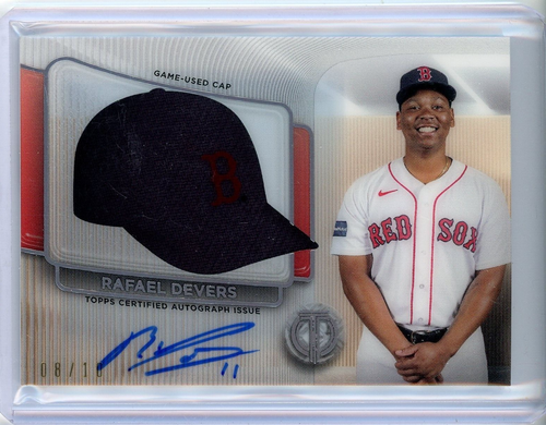 2024 Topps Tribute Rafael Devers Game Used Hat Auto /10 #TOTC-RD Red ...