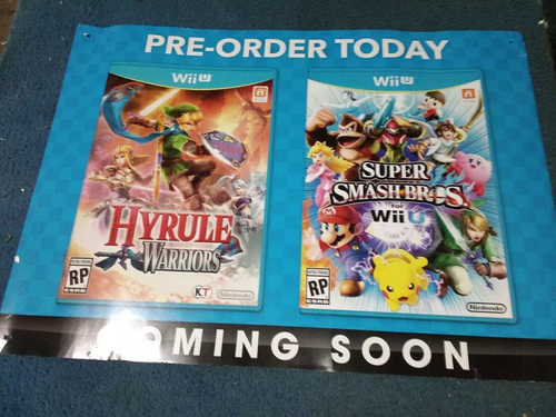 SUPER SMASH BROS melee ultimate 3DS poster Sign Store Display Promo ...