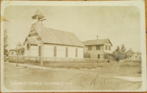 1911 Ellendale, North Dakota ND Realphoto Postcard: 'Catholic Church ...