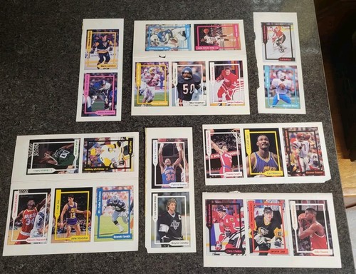 1990 & 1991 Lot Of 22 Pocket Price Guide Cards On 7 Uncut Card Panels ...
