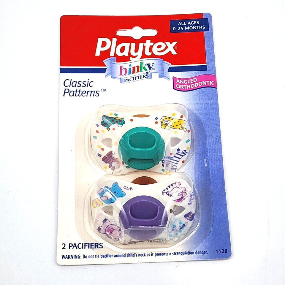 Vintage 1999 Playtex Cherub Binky Pacifier Kids Print Latex Angled ...