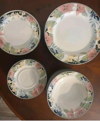 Set Of 8 Floral Dishes 32 Dishes Total | eBay