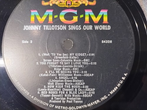 JOHNNY TILLOTSON SINGS MGM VINYL RECORD E4328 | eBay