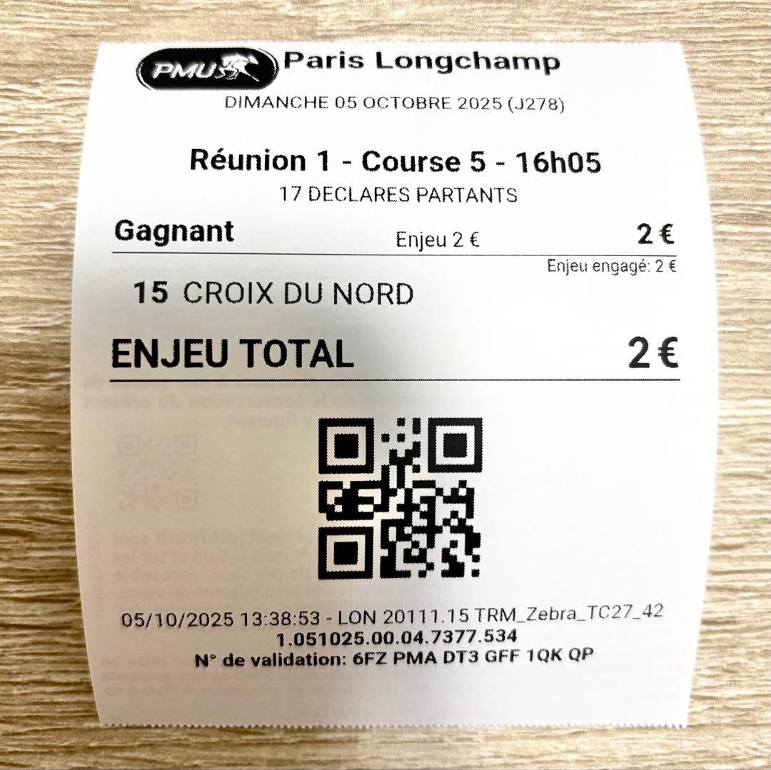 Croix du Nord Prix de lArc de Triomphe 2025 Commemorative Horse Ticket ...