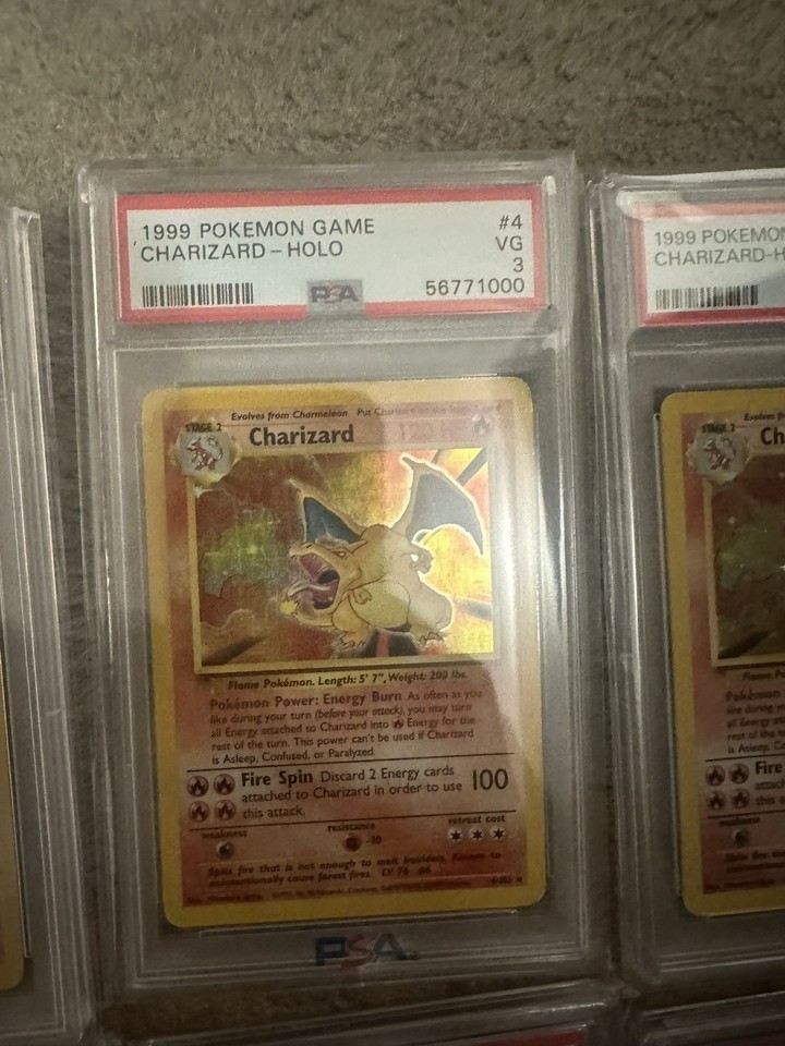 Charizard Base set 4/102 Lot! PSA 1 through PSA 8 + PSA 5 Shadowless ...