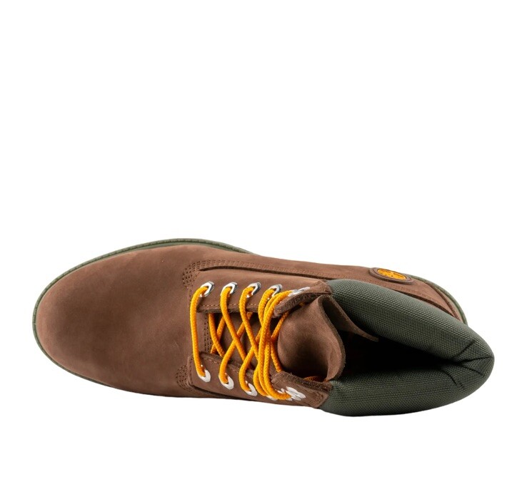 Timberland 6-Inch Premium Waterproof Brown Nubuck/Green Men's Boots ...