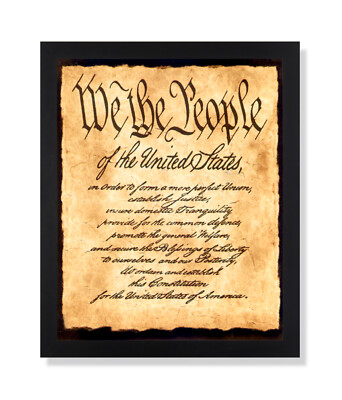 The Constitution We The People Preamble Wall Picture Black Framed Art ...